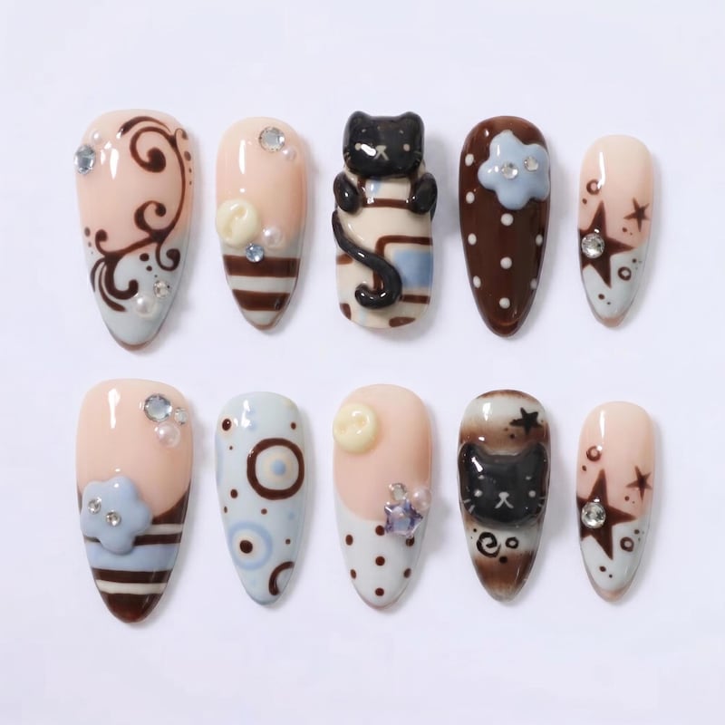 Acrylic nails baby blue - Etsy.de