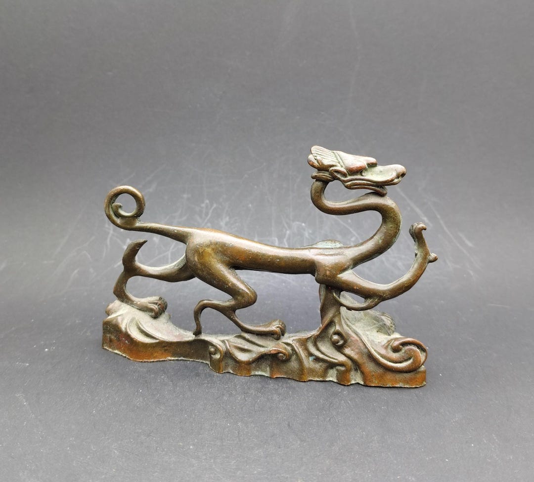 Vintage Brass Mythical Beast Statue | Traditional Chinese Feng Shui ...