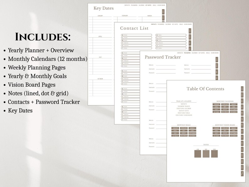2026 Digital Planner | Weekly, Monthly, Yearly Goal Setting (digital ...