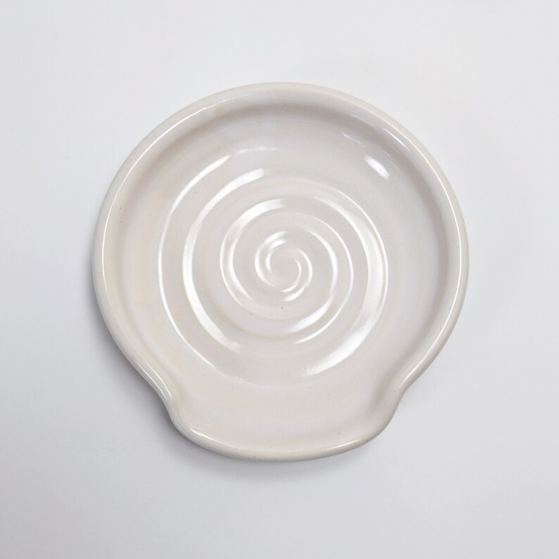 White Ceramic Spoon Rest Stove top Spoon Rest Farmhouse | Etsy