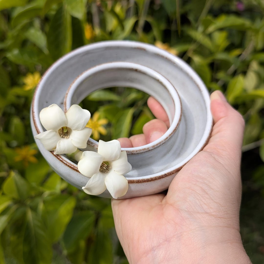 Ceramic Flower Ring, Lei Vase, Ikebana, Short Stem Flower Vase - Etsy