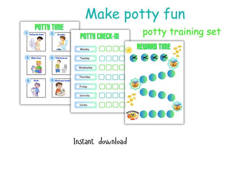 Potty Training Chart Printable | Toddler Reward Tracker | Montessori ...