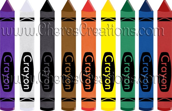 Crayons Digital Clip Art - Etsy