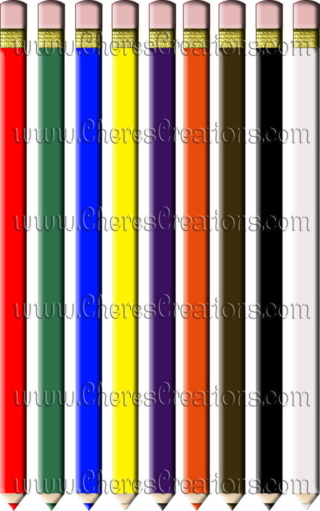 Color Pencil Digital Clip Art - Etsy