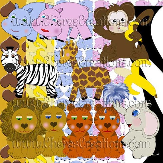 Zoo Animals Digital Scrapbook Kit - Etsy