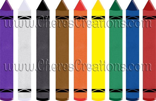 Crayons Digital Clip Art - Etsy