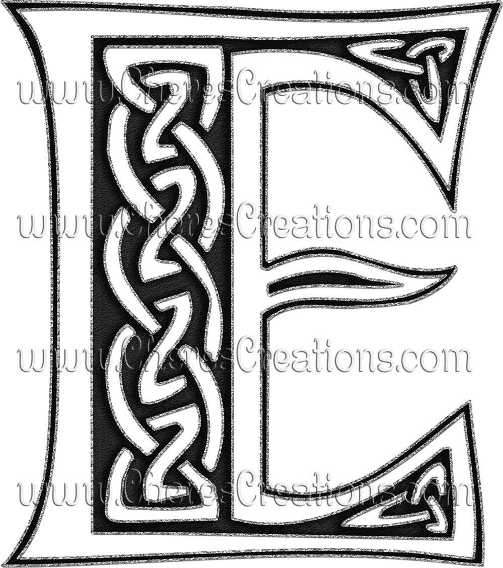 Celtic Alphabet Digital Scrapbook Kit Scrap Booking Black - Etsy