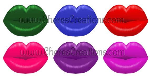Female Lips Digital Clip Art Sheet | Etsy