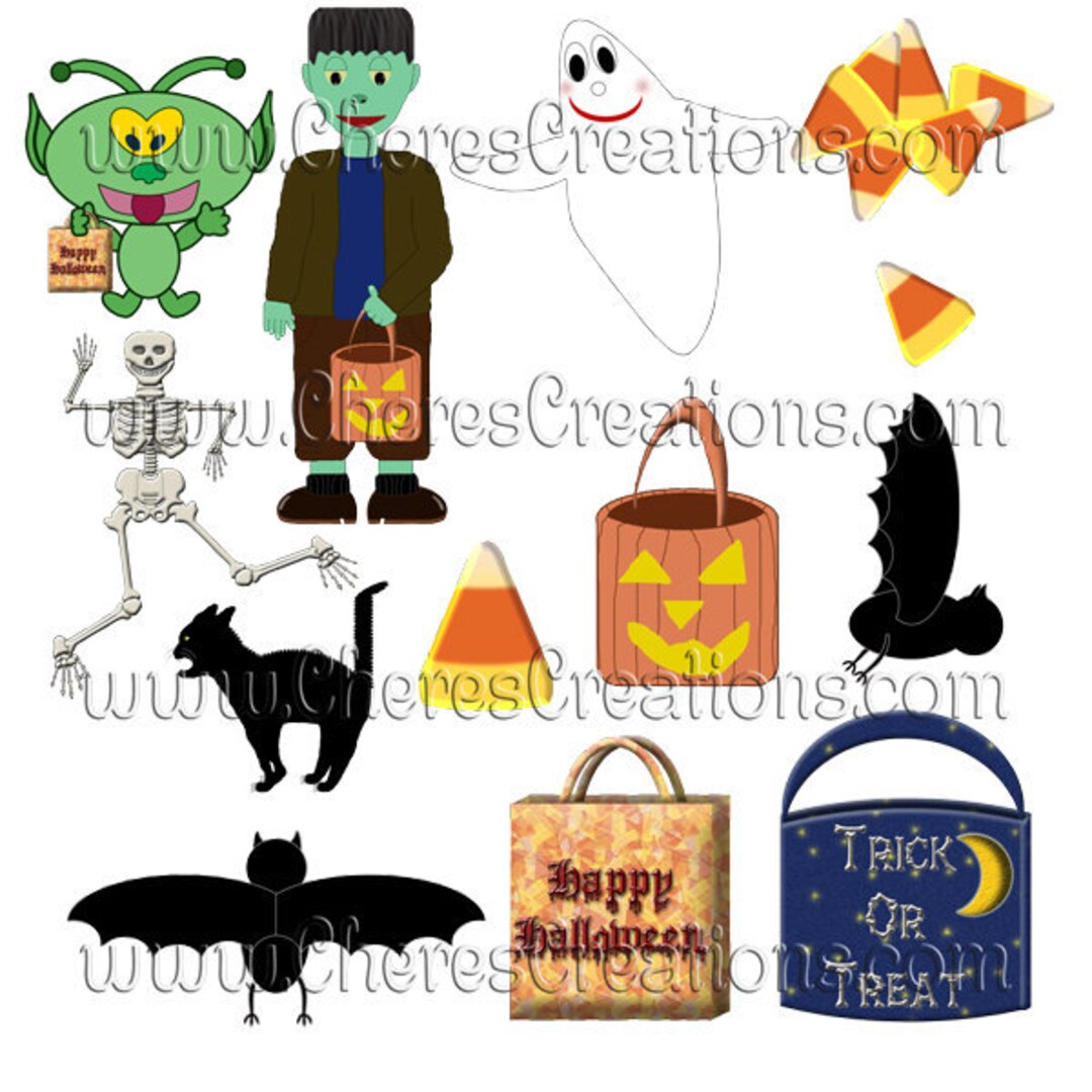 Halloween Digital Clip Art Sheet With 26 Graphics - Etsy