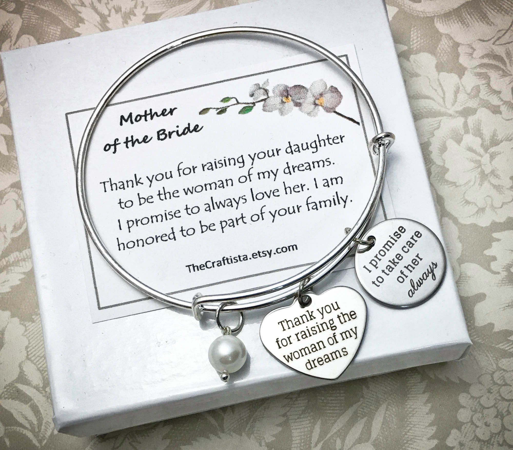 MOB15, Mother of the Bride Adjustable Bangle, Mother of the Bride ...