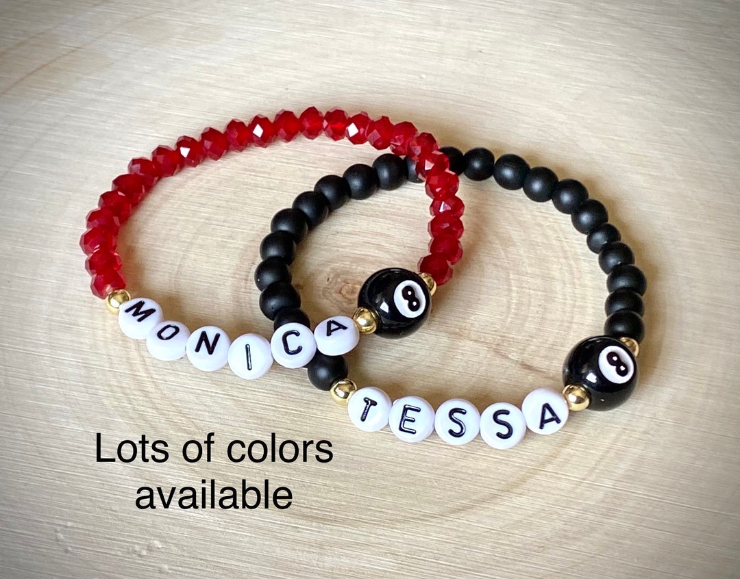 Bil, Personalized Billiard Bracelet, Pool Bracelets, Team Colors, Gifts ...