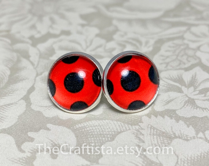 Ladybug Earrings, Lady Bug Stud Earrings Halloween Costume, Ladybug ...