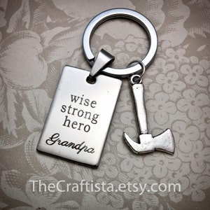 Grandpa Keychain, GK, Grandfather Key Chain, Gift for Grandpa, Grandpa ...