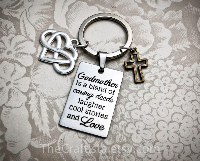 Godmother Keychain Godmother Gifts Godmother Key Ring | Etsy