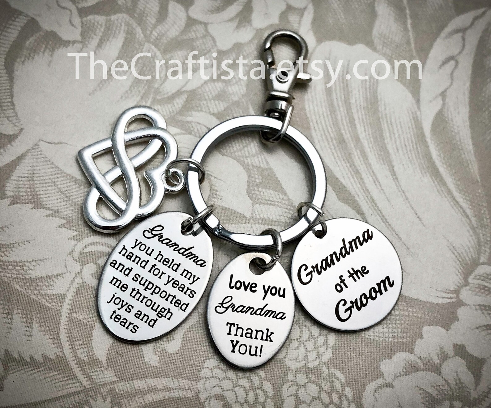 Grandma of the Groom Keychain, Grandma Keychain Grandma Charm, Grandma ...