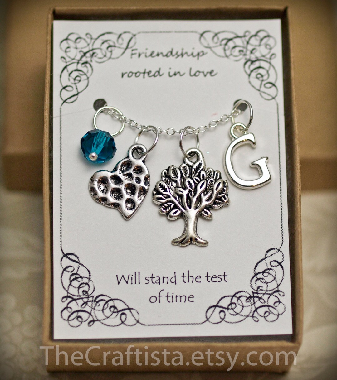 Personalized Friendship Necklace With Birthstone and Initial - FR3 ...