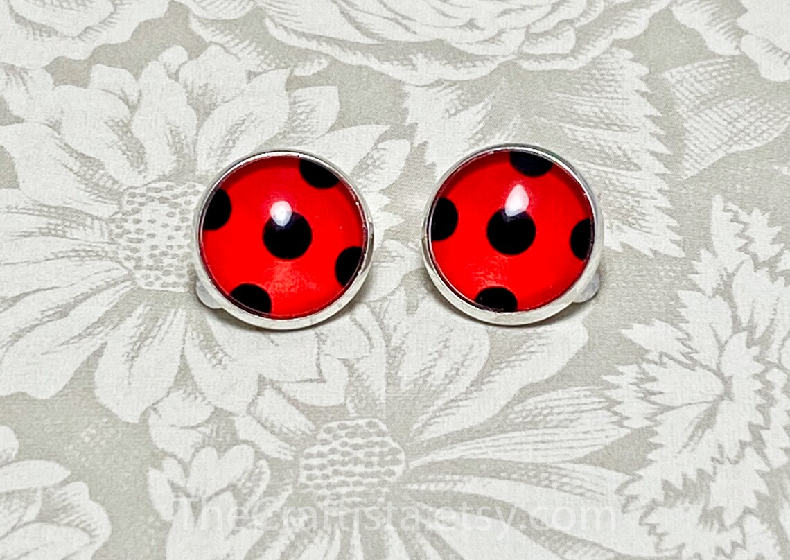 Ladybug Earrings Lady Bug Clip Earrings Ladybug Clip-ons - Etsy