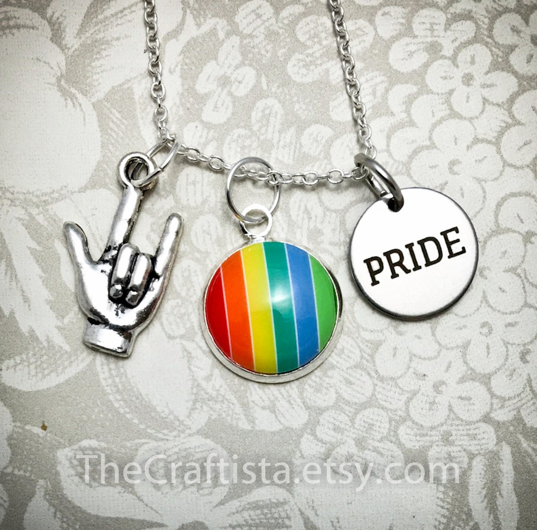 Lesbian Necklace, Rainbow Necklace, Gay Pride, LGBT Necklace, Lesbian ...