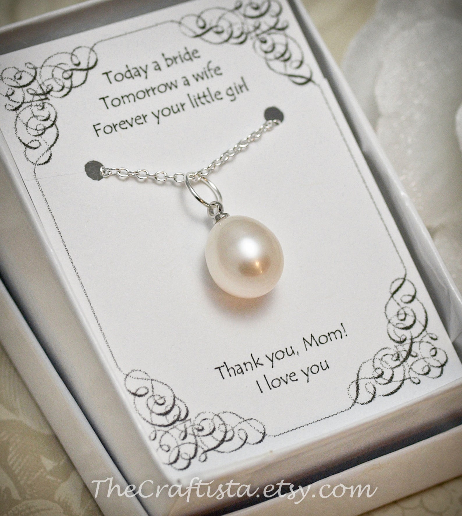 Mother of the Bride Pearl Necklace MOB3 Solitaire Pearl - Etsy