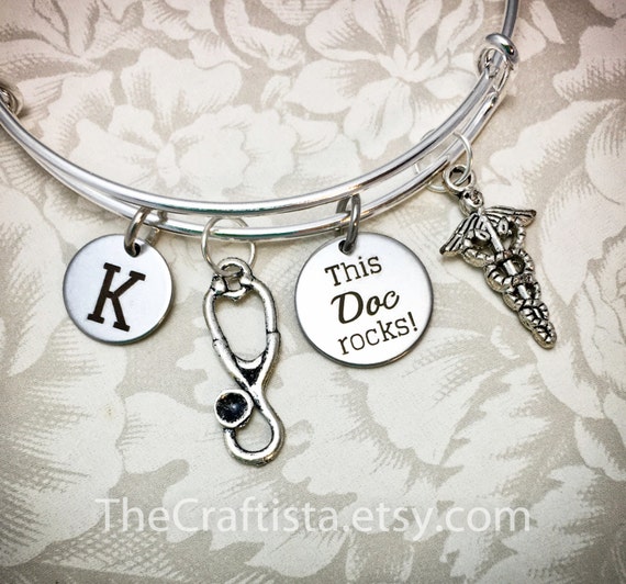 DOC Personalized Doctor Bracelet With Initial Doctor's | Etsy