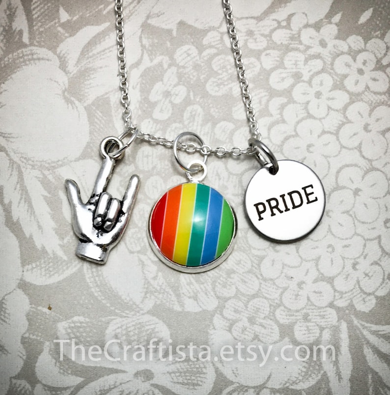 Lesbian Necklace Rainbow Necklace Gay Pride LGBT Necklace - Etsy