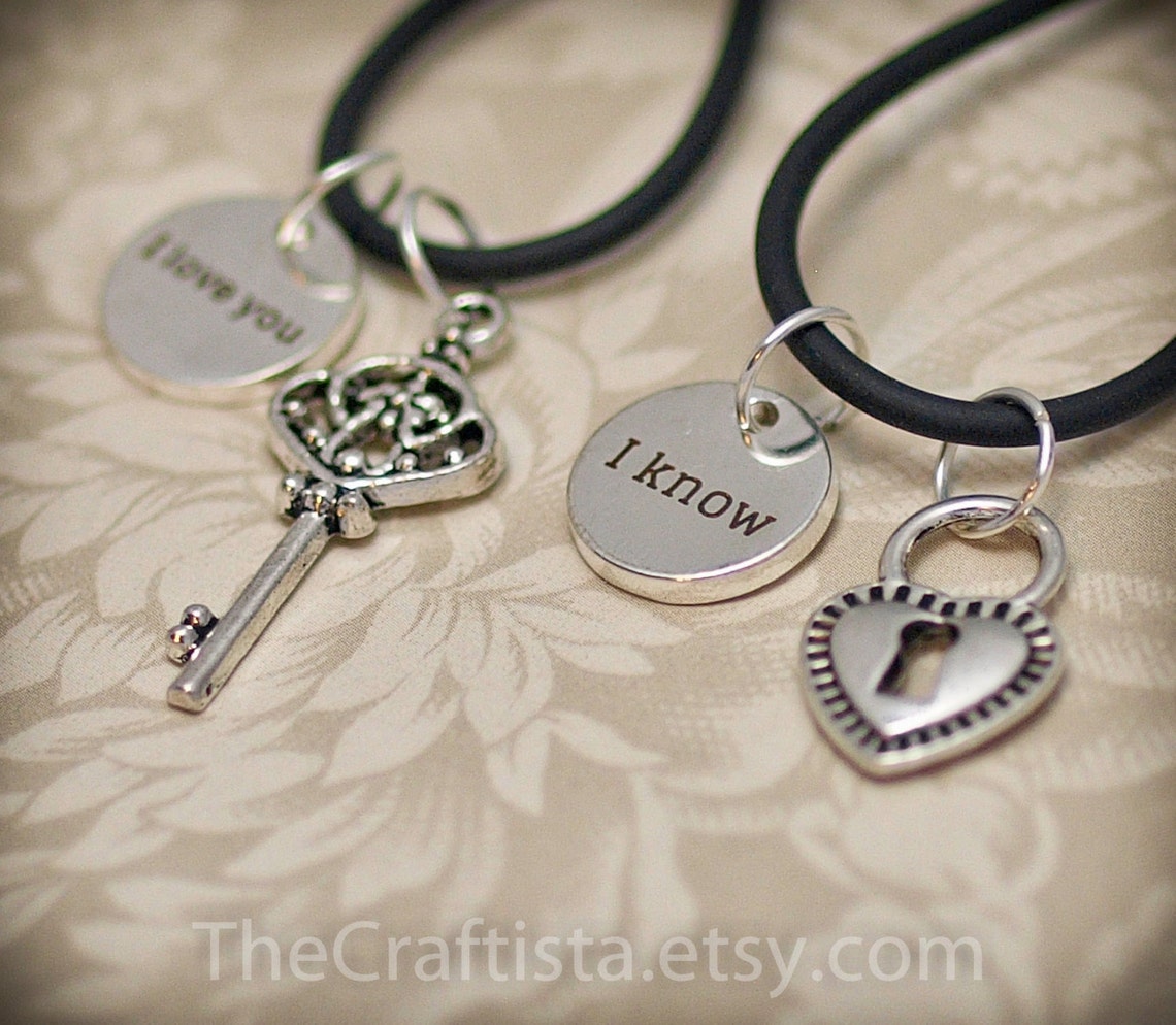 Couple Necklace His and Her Necklace Key and Lock Necklace - Etsy