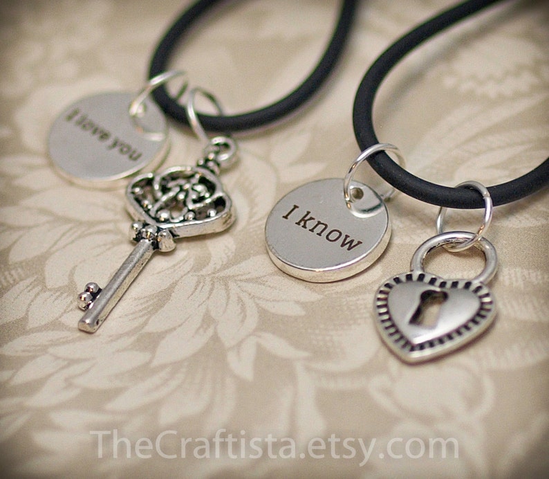Couple Necklace - His and Her Necklace - Key and Lock Necklace - Best ...