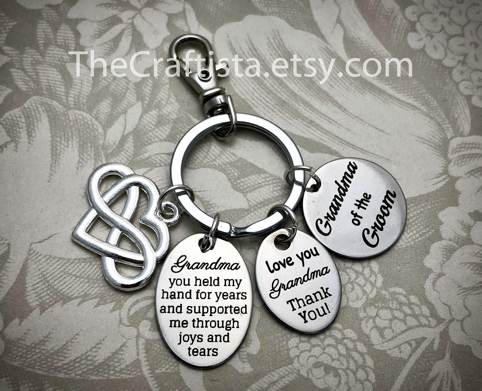 Grandma of the Groom Keychain, Grandma Keychain Grandma Charm, Grandma ...