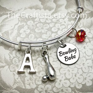 BWB, Personalized Bowling Bracelet, Bowling Bangle, Bowling Charm, Gift ...