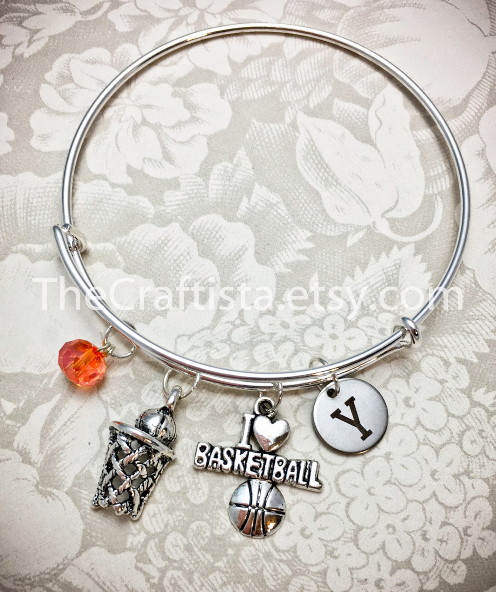 BK Personalized Basketball Bracelet Basketball Bangle - Etsy