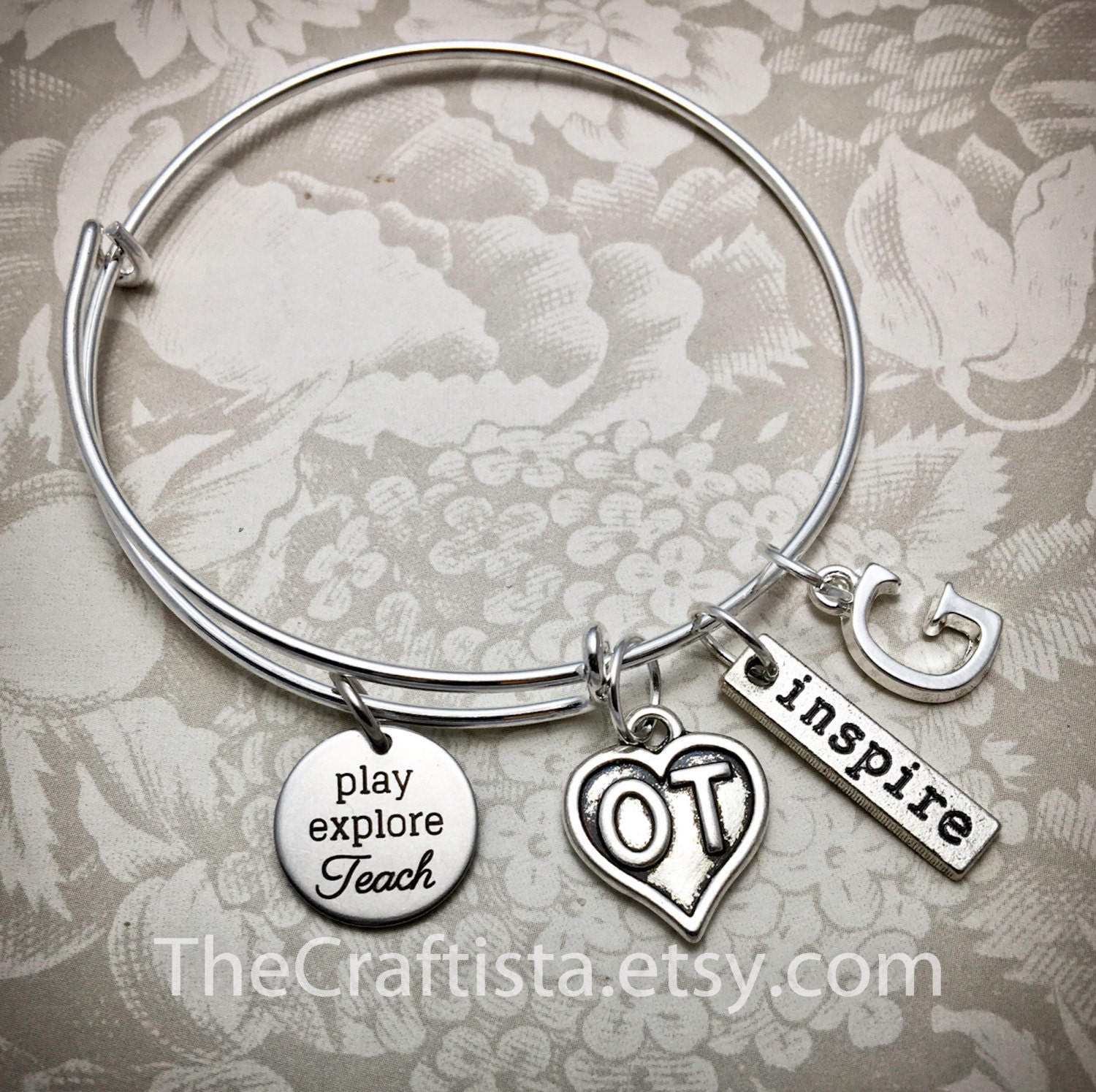 OT Bracelet Occupational Therapy Bangle OT Charm - Etsy