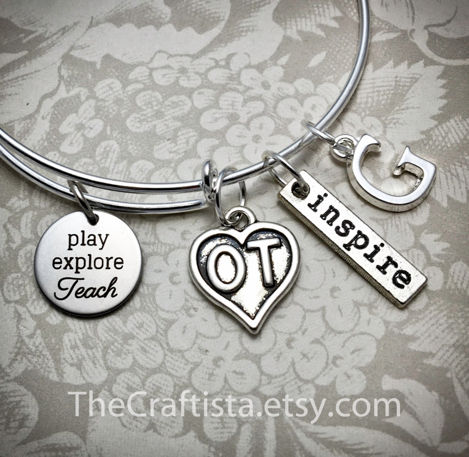 OT Bracelet Occupational Therapy Bangle OT Charm - Etsy
