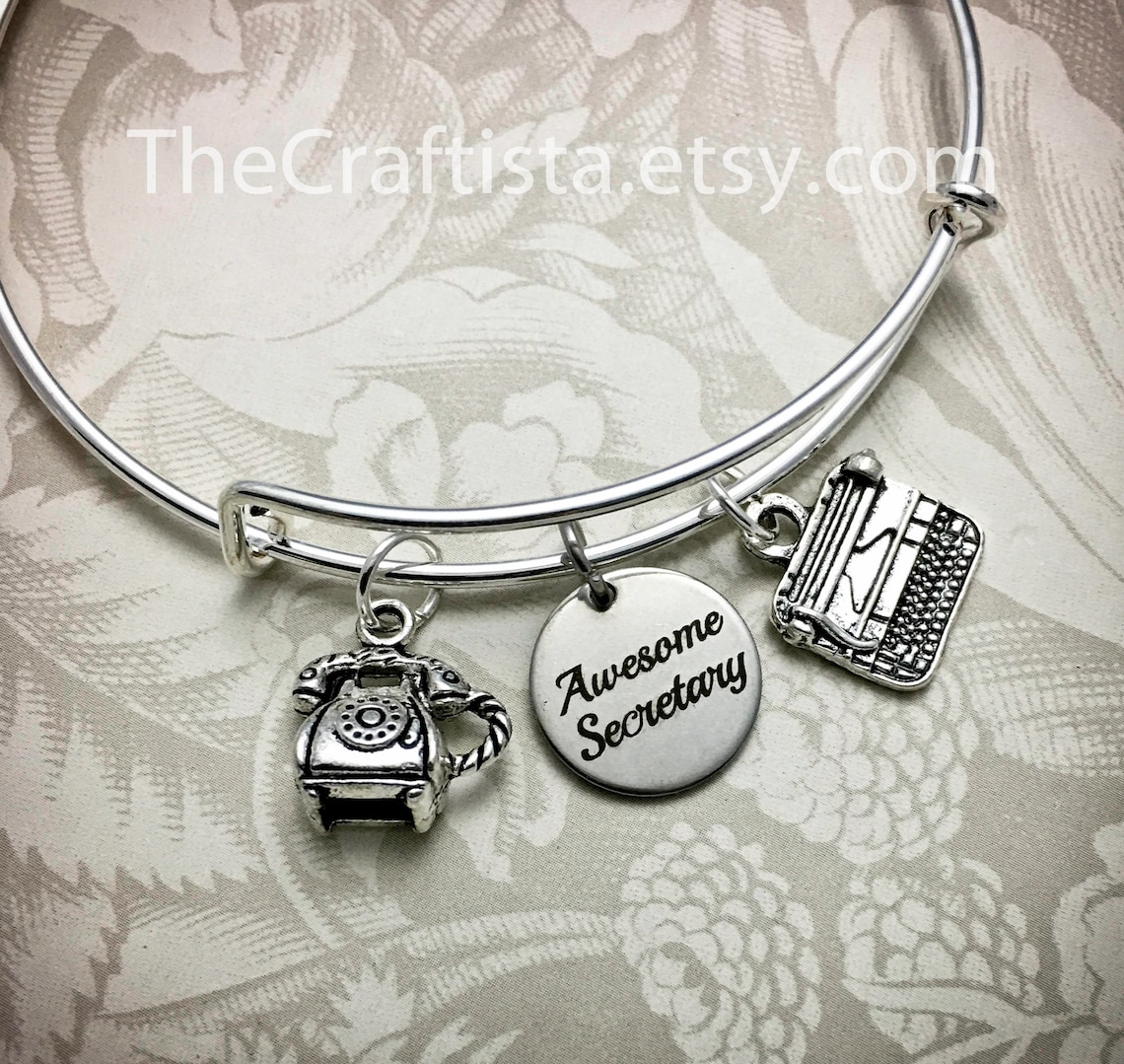 SEC Secretary Bracelet Awesome Secretary Typewriter Charm - Etsy