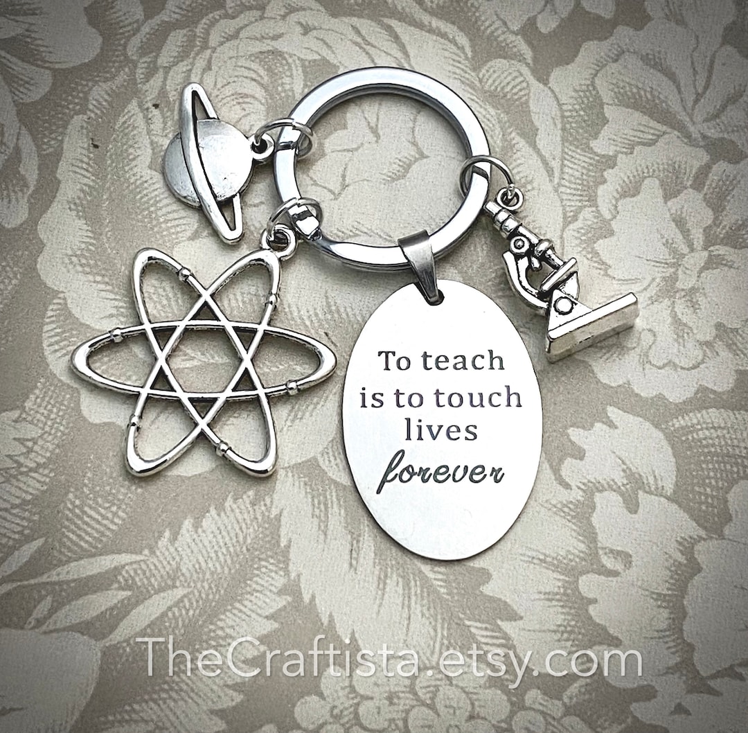 Personalized Science Teacher Keychain, SCK, Science Teacher Gift, Atom ...