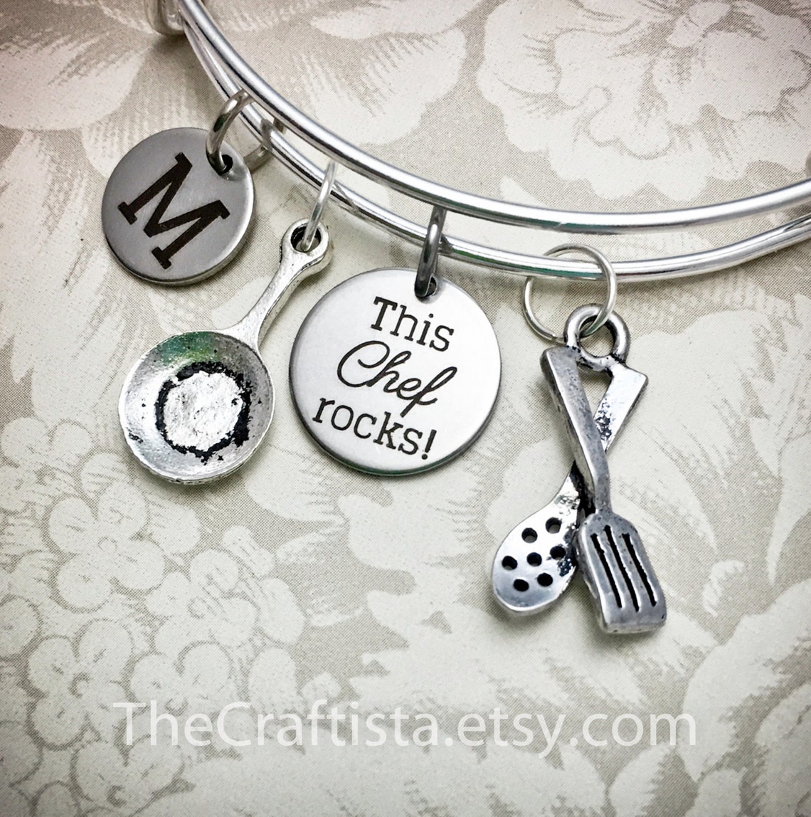 CHF1 Personalized Chef Braceletchef Bangle Utensil Charm - Etsy