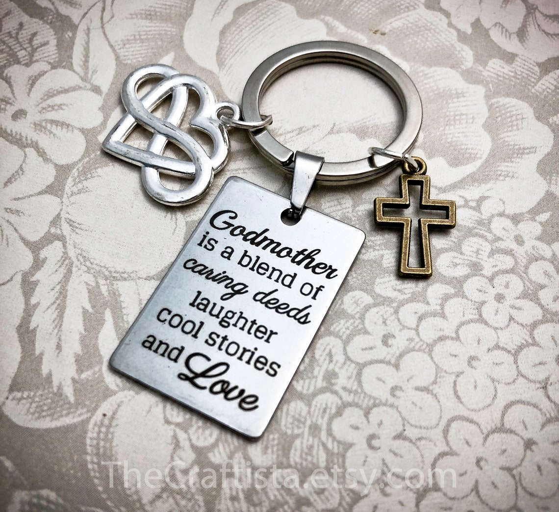 Godmother Keychain Godmother Gifts Godmother Key Ring | Etsy