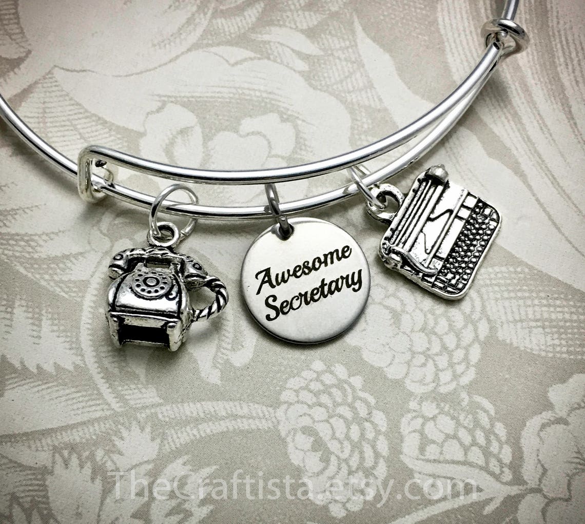 SEC Secretary Bracelet Awesome Secretary Typewriter Charm - Etsy