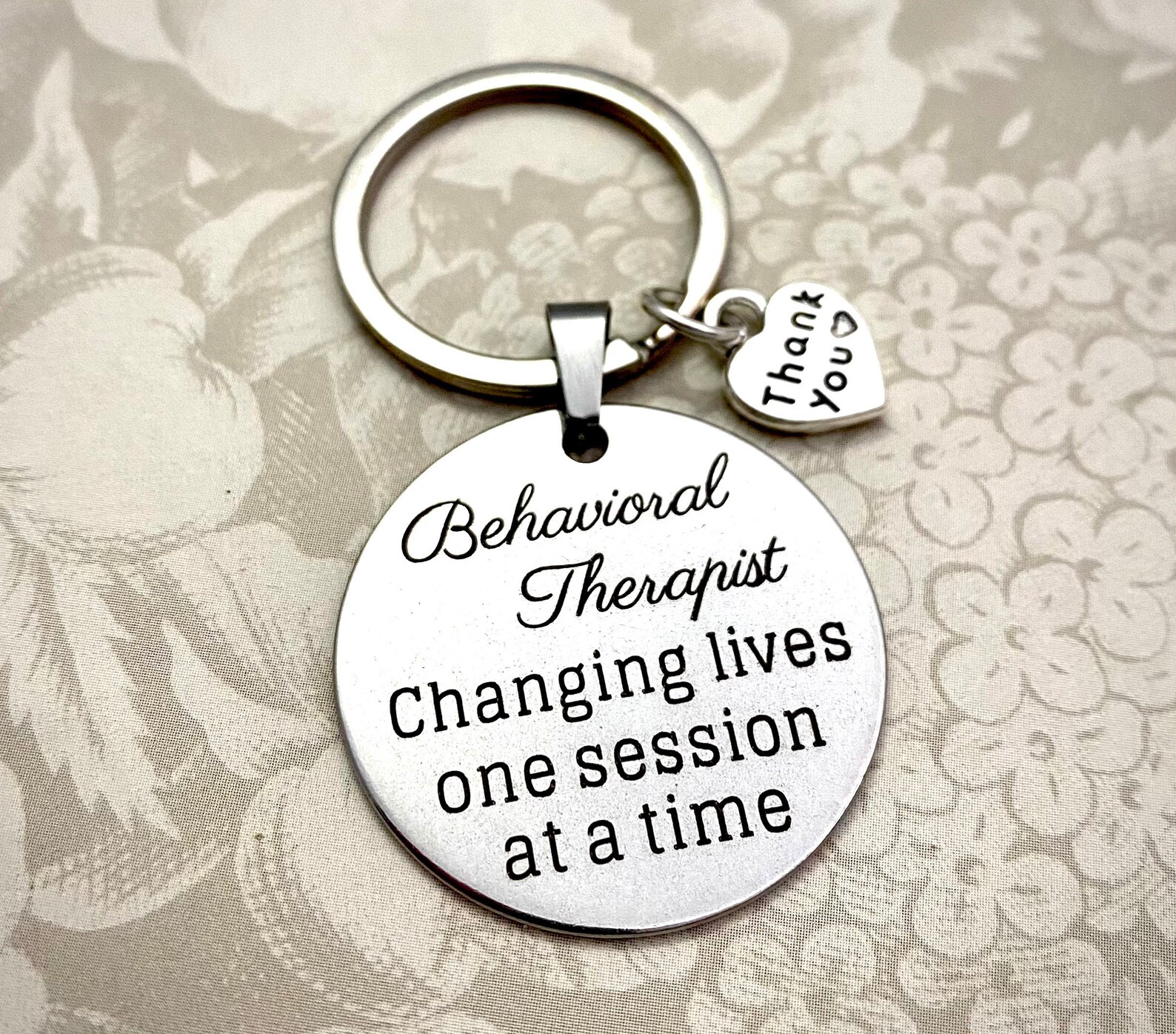 BTH, Personalized Behavior Therapist Keychain, Behavioral Therapy ...