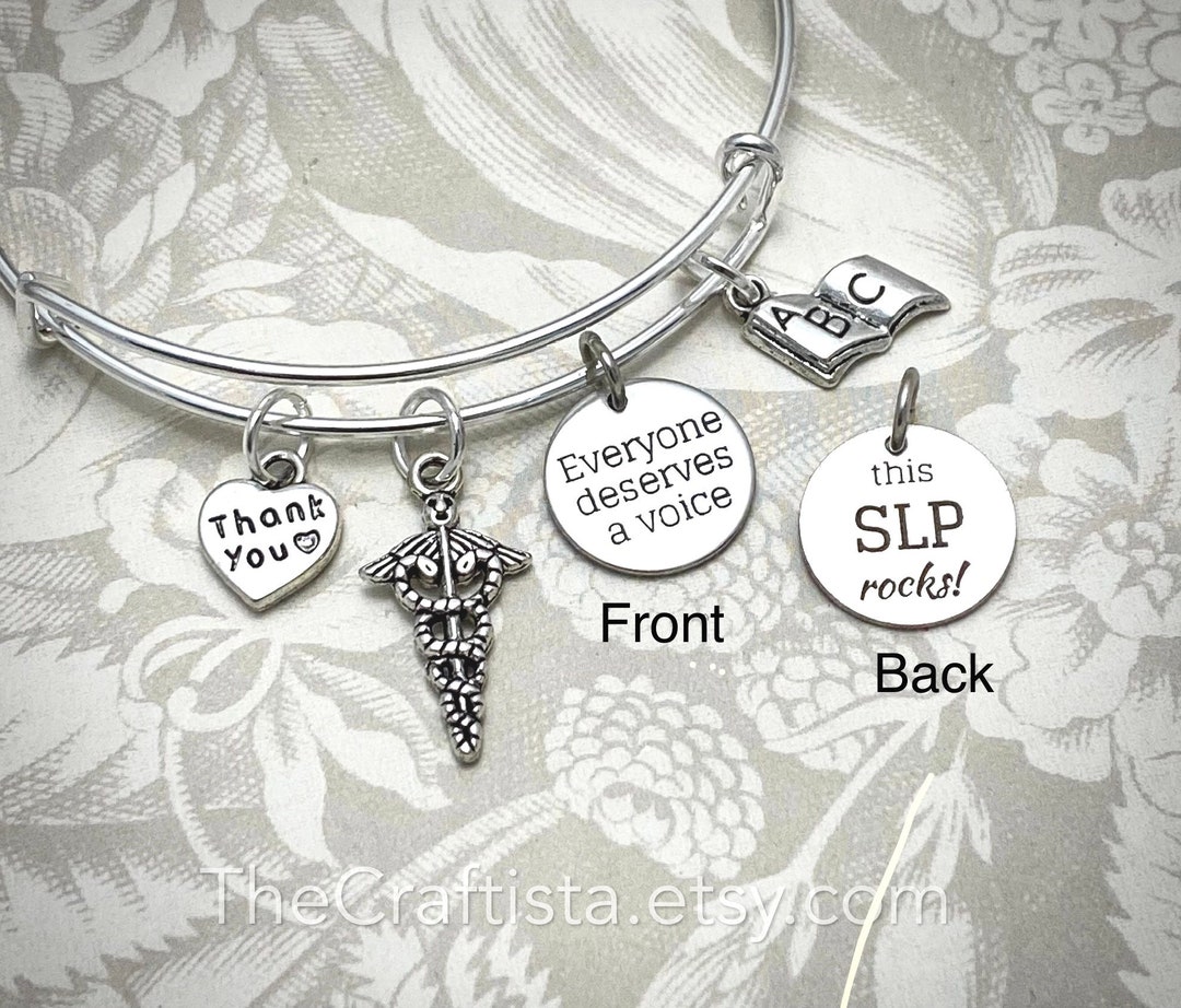 SLP Bracelet, Speech Therapy Bangle, SLP Gift, Speech Therapy Gift ...