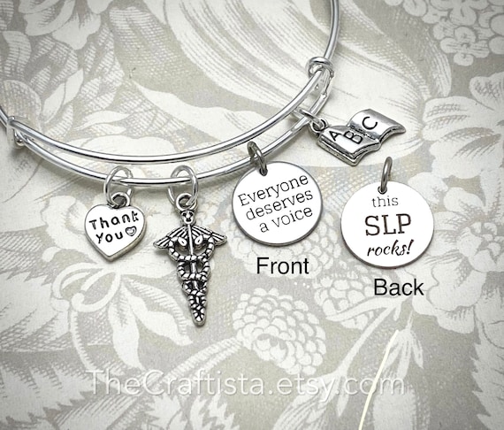 SLP Bracelet Speech Therapy Bangle SLP Gift Speech Therapy - Etsy