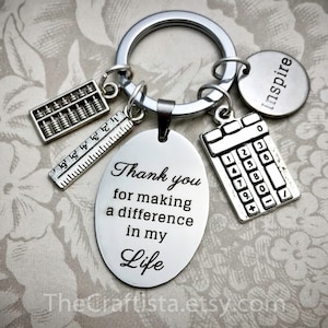 MTK, Math Teacher Keychain, Math Teacher Gift, Teacher Keychain ...