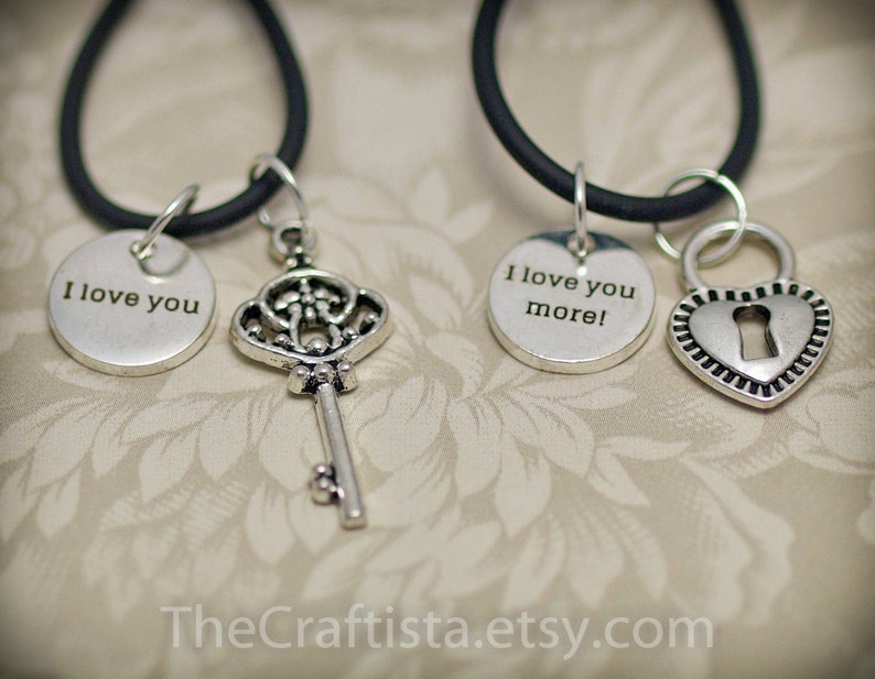 Couple Necklace His and Her Necklace Key and Lock Necklace - Etsy