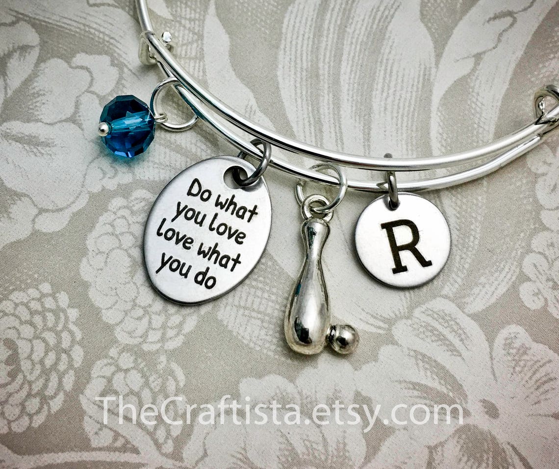 BW Personalized Bowling Bracelet Bowling Bangle Bowling | Etsy