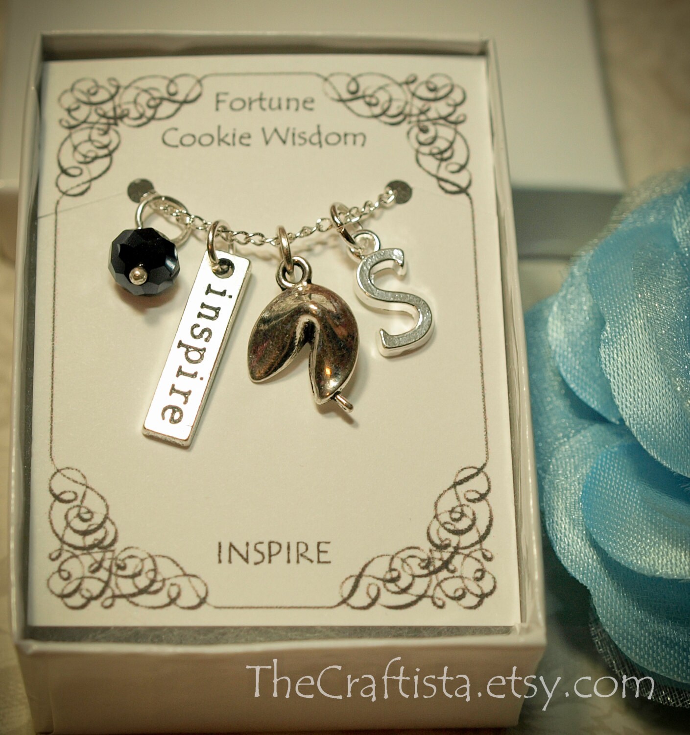 Personalized Fortune Cookie Necklace With Birthstone and | Etsy