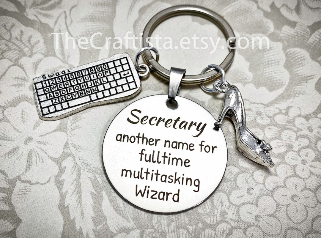 SRK, Secretary Keychain, Awesome Secretary, Keyboard Charm, Office ...