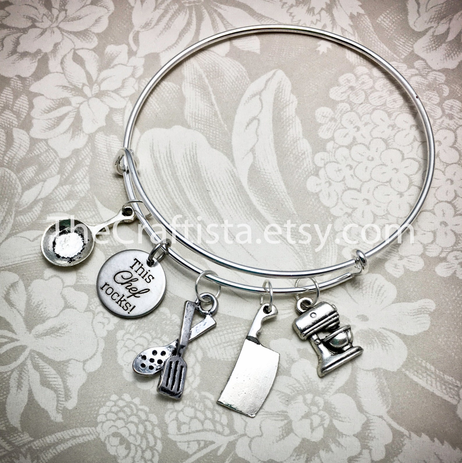 CHF2 Chef Bracelet Chef Bangle Utensil Charm Chef Gift - Etsy