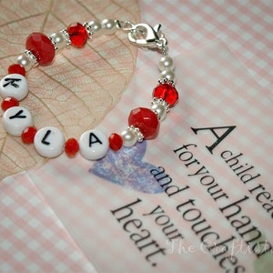 Ruby -- Personalized Birthstone Baby Bracelet -- July -- Infant ...