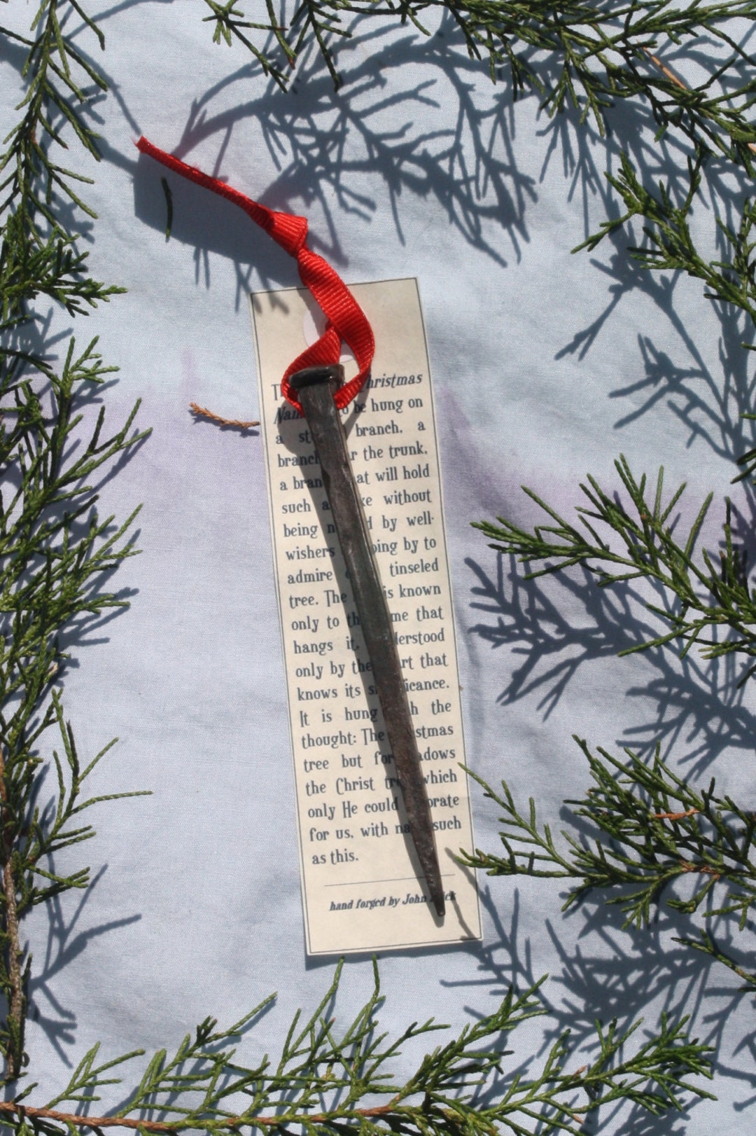 Hand Forged Christmas Nail Ornament - FREE SHIPPING - Etsy