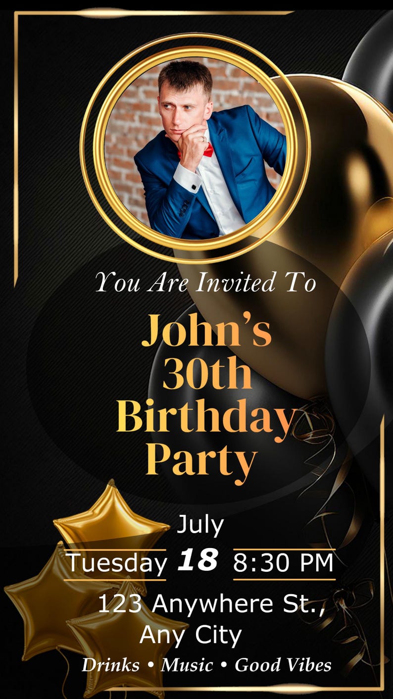 Interactive Birthday Invitation, Animated Mobile Party Invite (digital ...