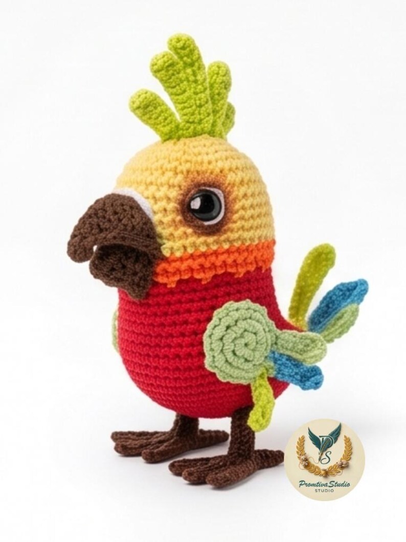 Parrot Crochet Pattern | Tiny Colorful Amigurumi PDF | Miniature ...